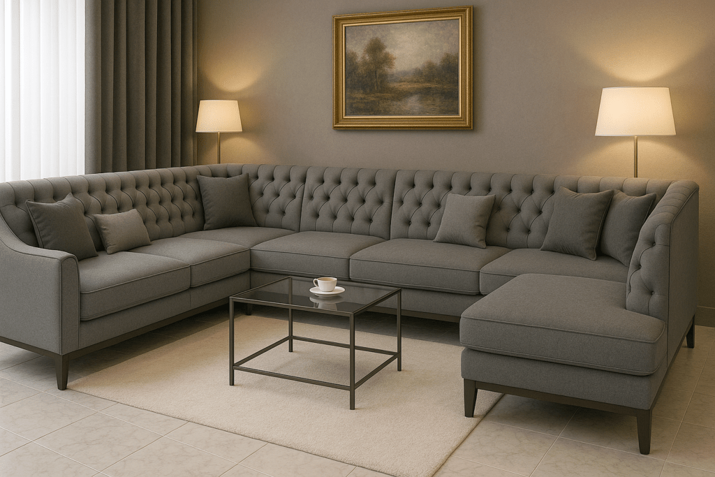 Luxury Gray U-Shaped Sectional Sofa – Home Furniture SA